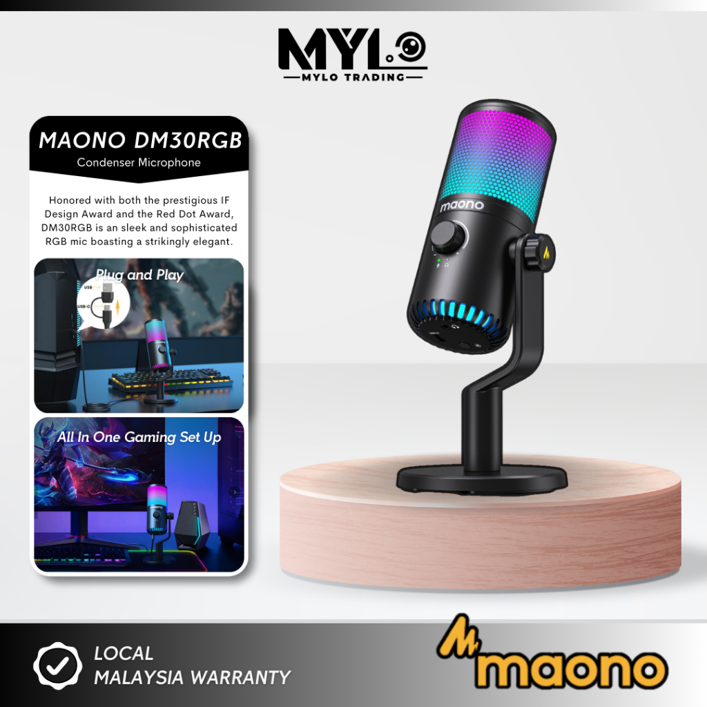 MAONO DM30 RGB | DM30RGB Programmable USB Condenser Microphone | Shopee ...