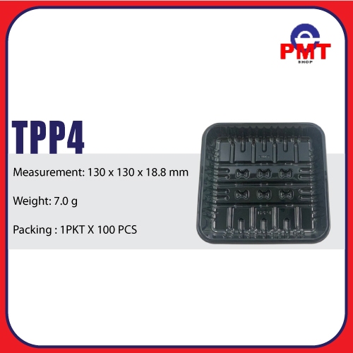 TPP4/4B TPP Plastic Tray / Open Tray / Disposable Tray PET - (Clear ...