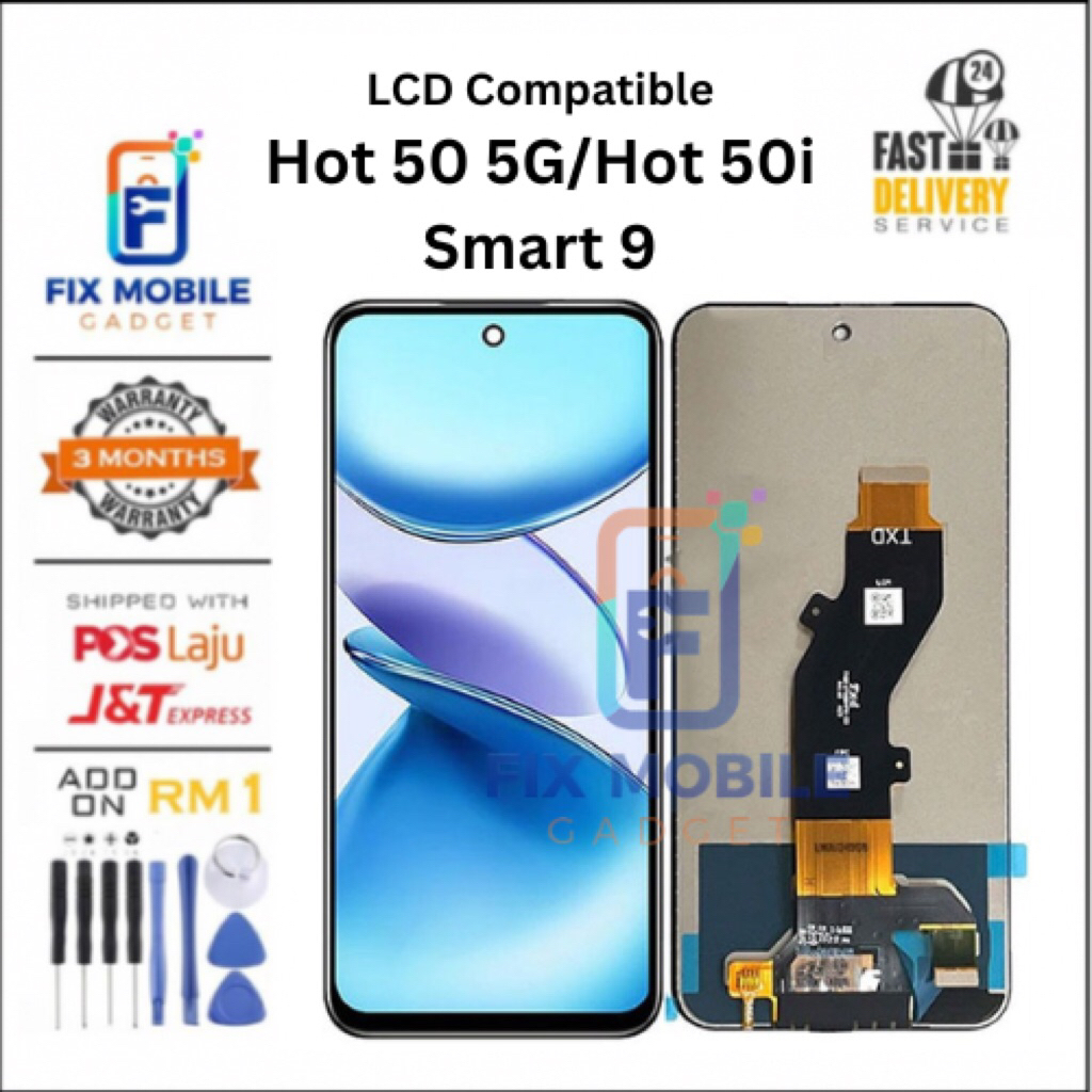 Lcd Compatible for Infinix Hot 50i / Hot 50 5G / Smart 9 X6531 X6532 ...