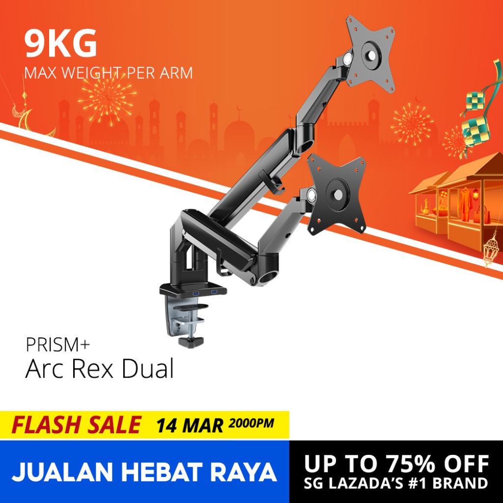 PRISM+ Arc Rex Dual Monitor VESA Monitor Arm | Shopee Malaysia