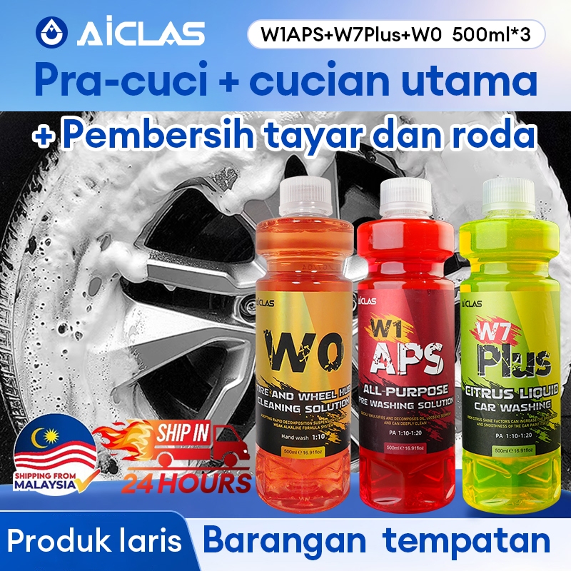 AICLAS Foam spray Car wash shampoo Wax silicone tyre Foam Pra-cuci ...