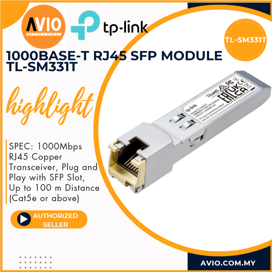 TP-LINK Tplink Gigabit RJ45 SFP Module 1000Mbps RJ45 Copper Transceiver ...