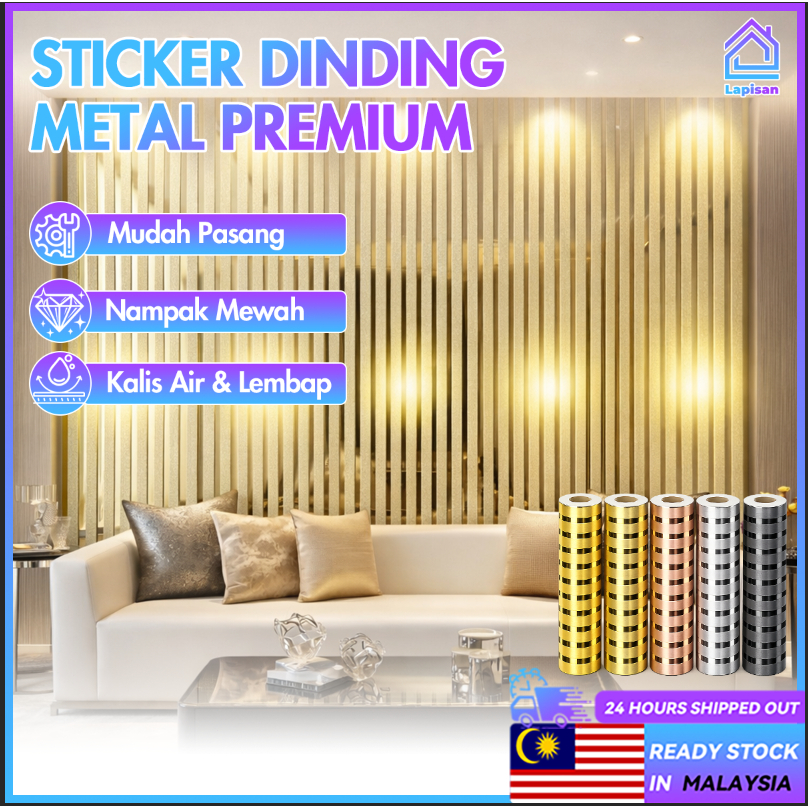Metal Wall Panel Kertas Dinding Self Adhesive Waterproof Wall Sticker ...