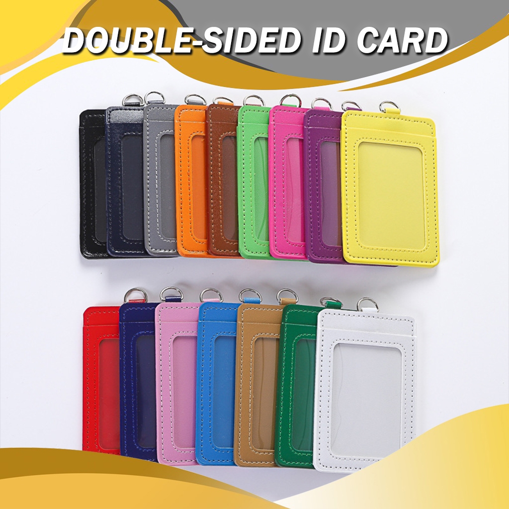 25Pcs PU Leather Card Holder Double Sided / Single Sided ID Holder ...