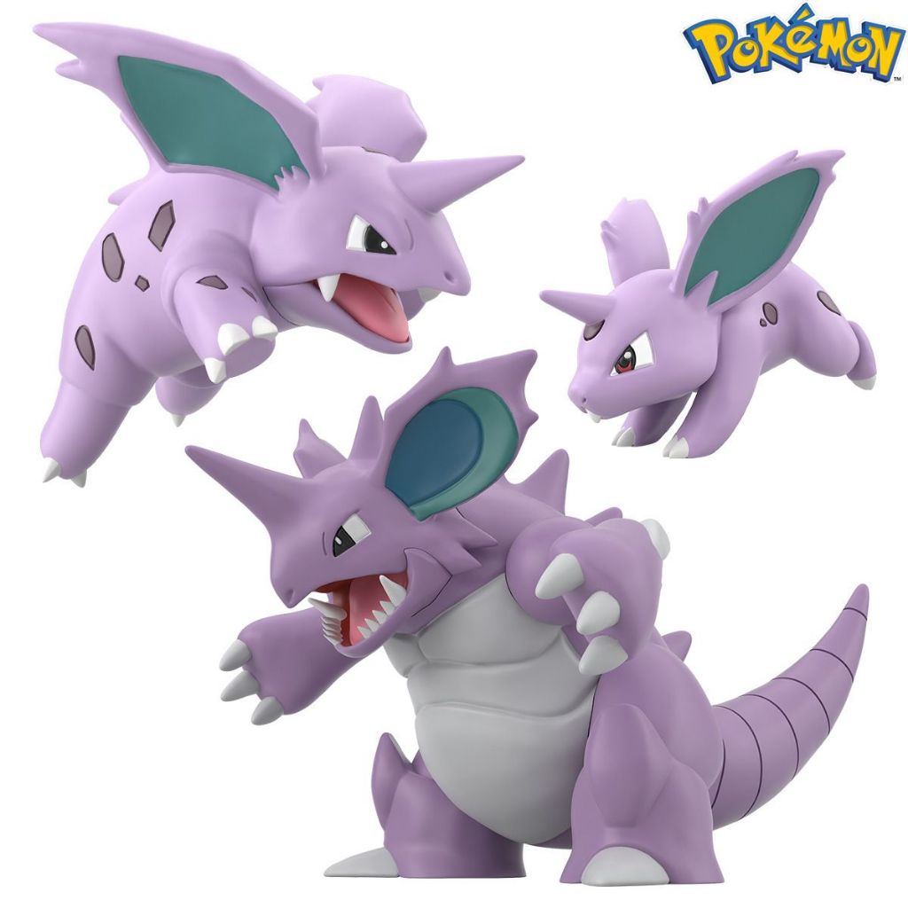 BANDAI Pokémon Scale World Kanto Region Nidoran♂ & Nidorino & Nidoking ...