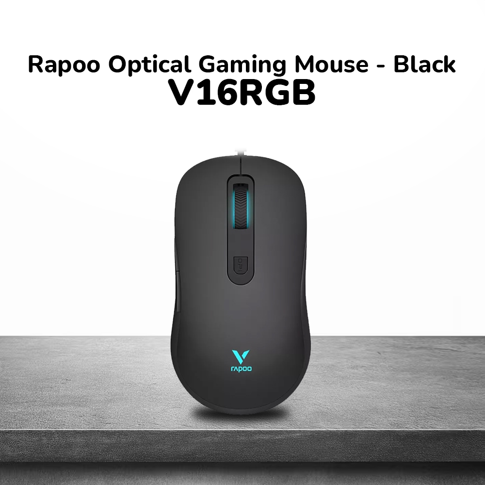 Rapoo V16RGB OPTICAL GAMING MOUSE - BLACK | Shopee Malaysia