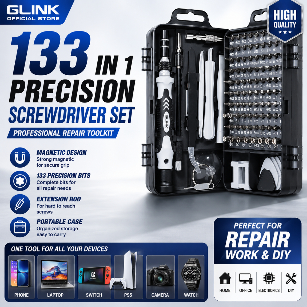 GLINK 133 In 1 Precision Magnetic Screwdriver Set Repair Tool Kit for ...