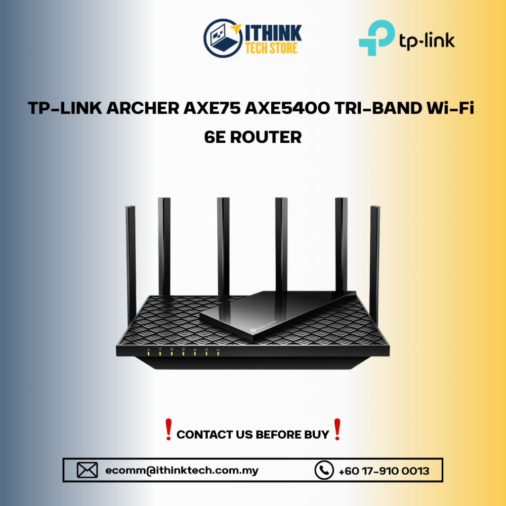 TP-LINK ARCHER AXE75 AXE5400 TRI-BAND Wi-Fi 6E ROUTER | Shopee Malaysia