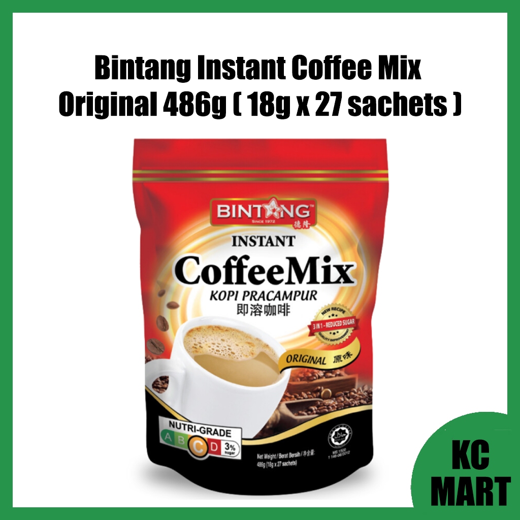 Bintang Instant Coffee Mix Original 486g ( 18g x 27 sachets ) | Shopee ...