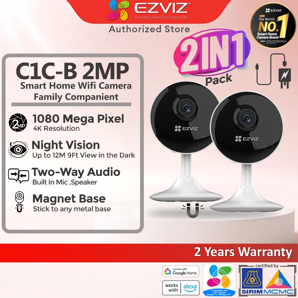 EZVIZ C1C 2MP 1080P Smart Home WiFi Security Camera CCTV | Shopee Malaysia