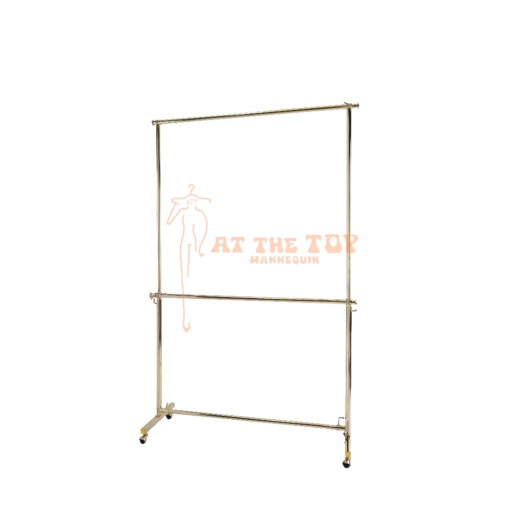 Heavy Duty Extendable Double Round Bar Clothes Rack/Garment Rack ...