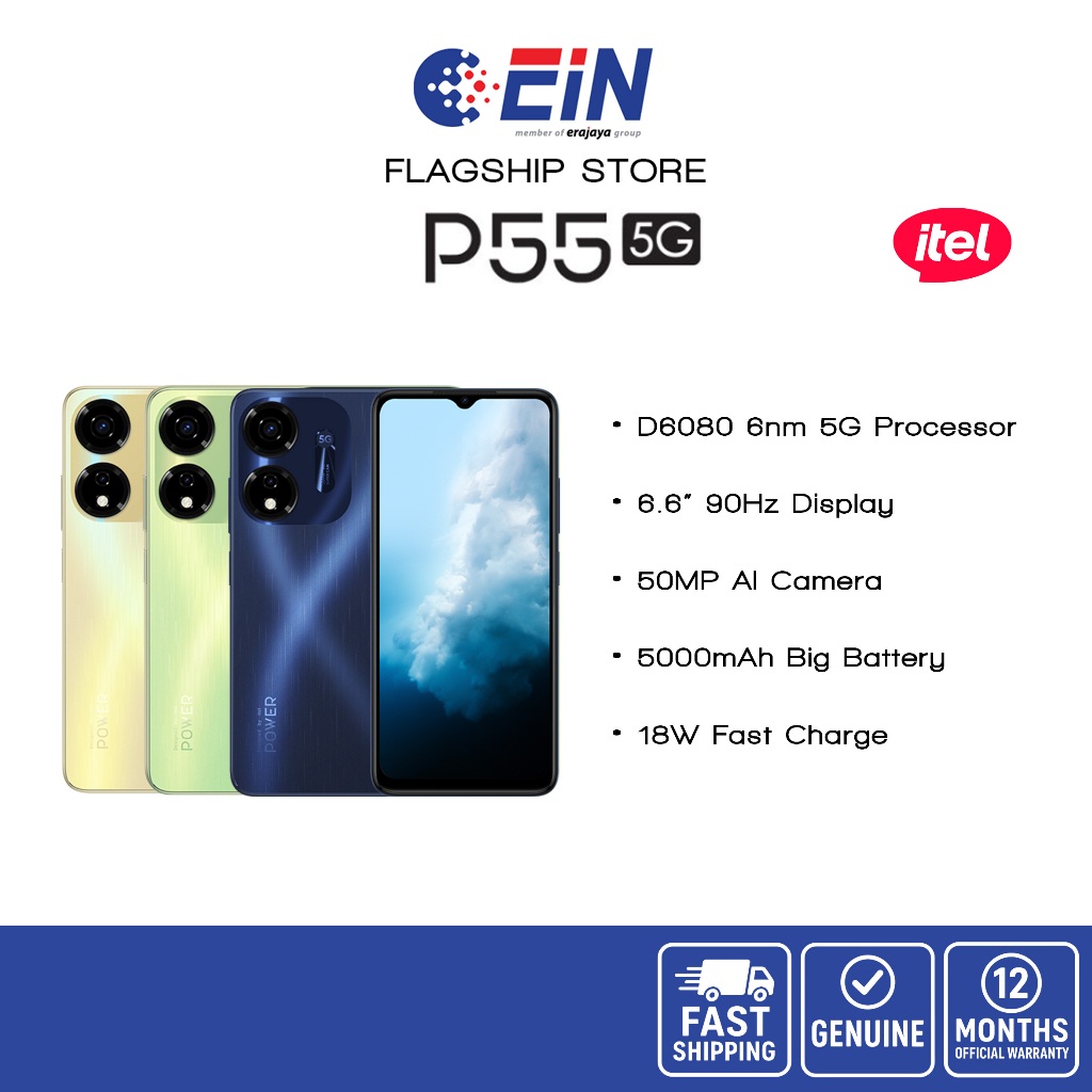 ITEL P55 5G | MediaTek Dimensity 6080 6nm 5G | 50MP AI Camera | Fast ...