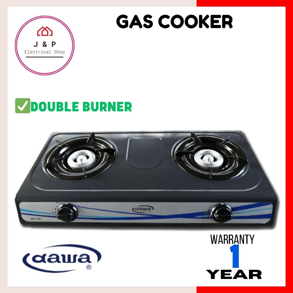 Dawa Double Burner Gas Stove GC-100 / Gas Cooker / Gas Stove | Shopee ...