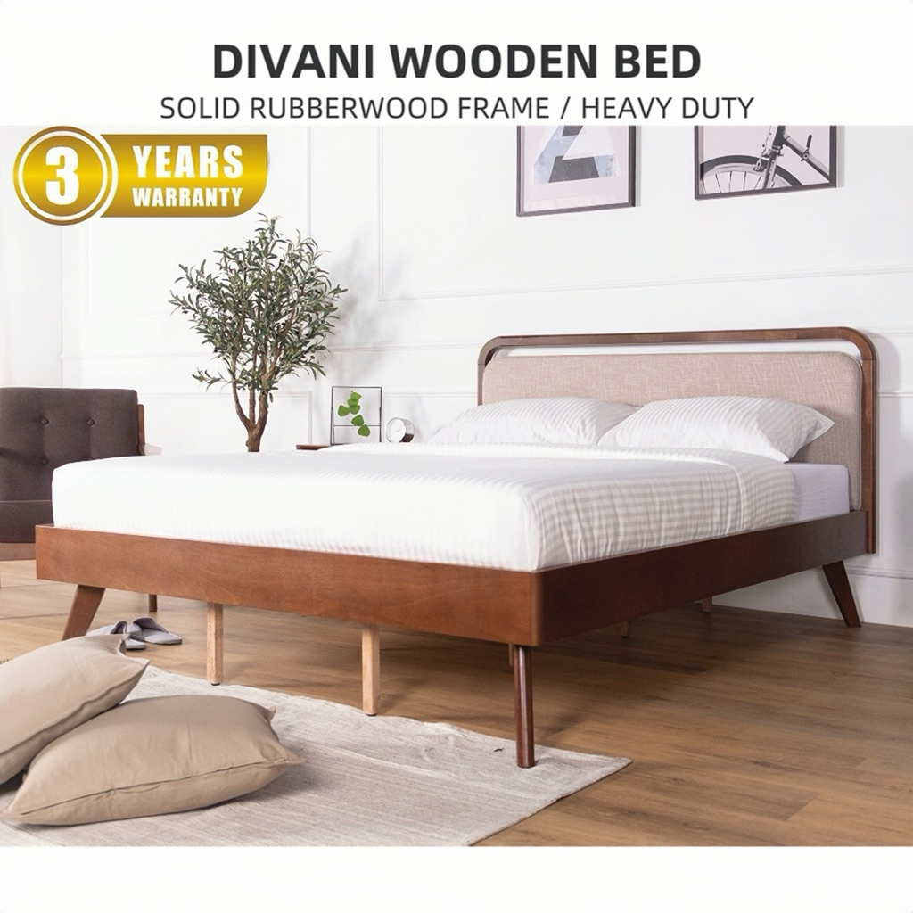 HS FURNITURE | DIVANI WOODEN BED FRAME | HEAVY DUTY | SOLID WOOD ...