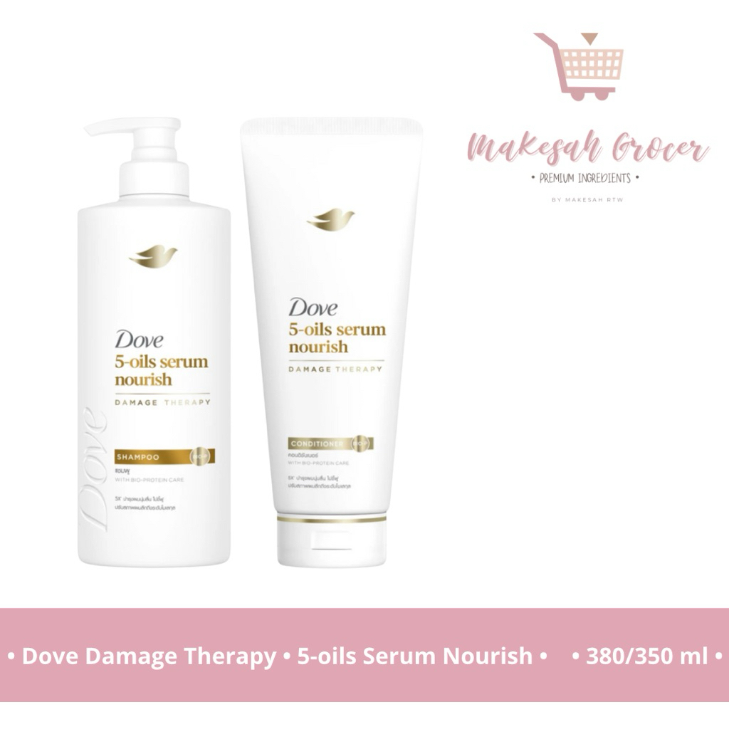 Dove Damage Therapy 5-Oils Nourish Shampoo (380 ml)/Conditioner (350 ml ...