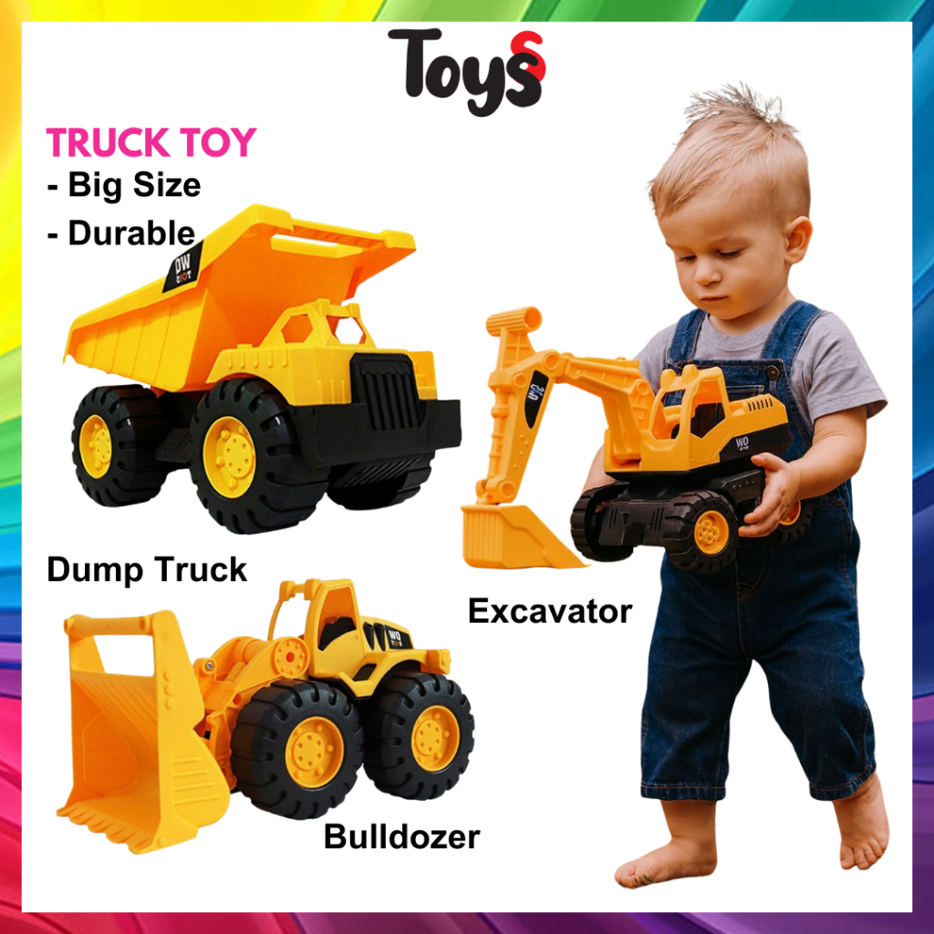 ⚡Toys Excavator Toys Backhoe Toy Dump Truck Traktor Mainan Truck Toys ...