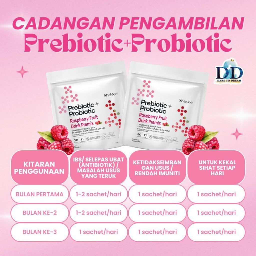 ready stock 💥 shaklee prebiotic + probiotic exp July 2026(30 sachets ...