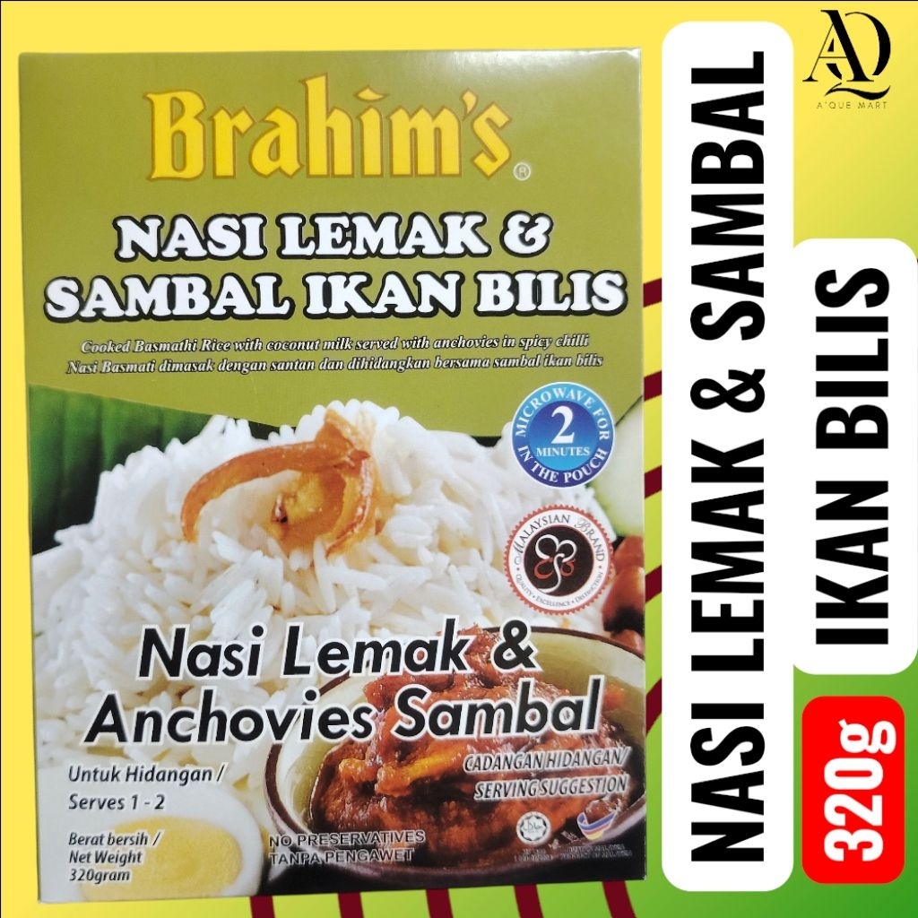BRAHIM'S Nasi Lemak & Sambal Ikan Bilis 320g Nasi Lemak & Anchovies ...