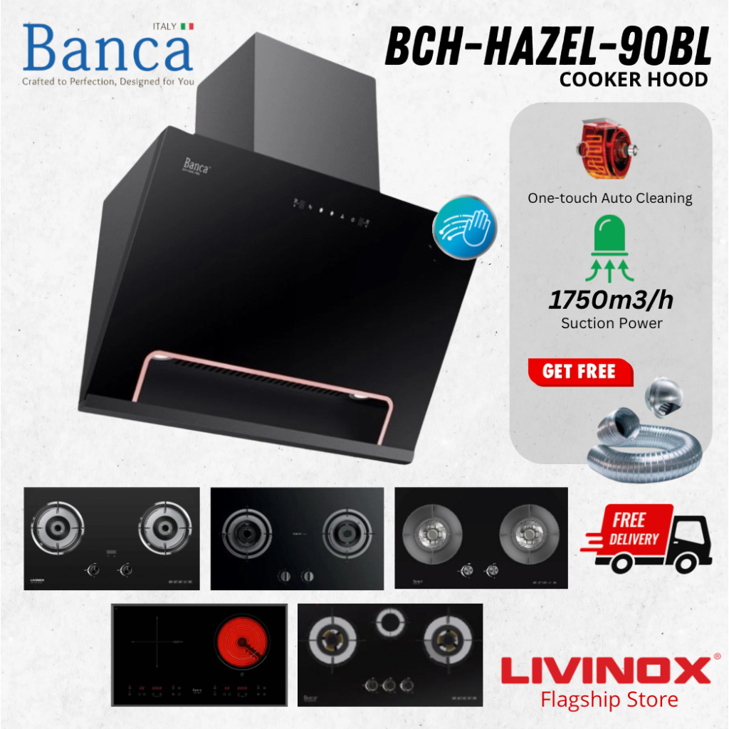 HUD Dapur BANCA BCH-HAZEL-90BL Daya Sedutan: 1750m³/j Pembersihan ...