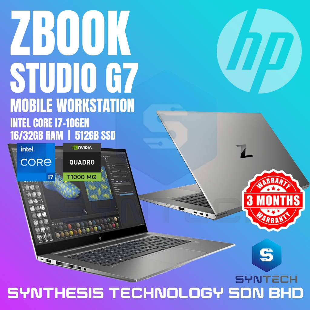 HP ZBOOK STUDIO G7 INTEL I7-10 GEN NVIDIA QUADRO T1000 MAX-Q 8GB RAM ...