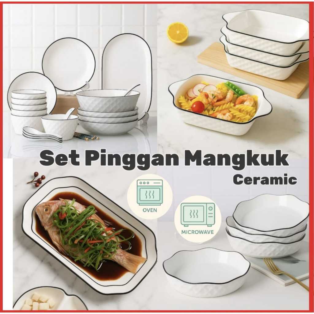 Diamond/Plate Set/Pinggan Mangkuk Set/Set Pinggan Mangkuk/Ceramic Bowl ...
