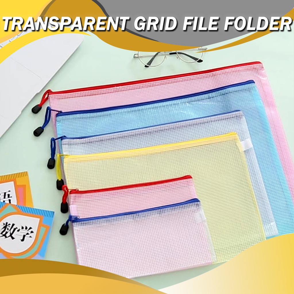 A3,A4,A5,A6,B4,B5 Mesh Zipper File Zipper Bag Zip Bag Waterproof ...