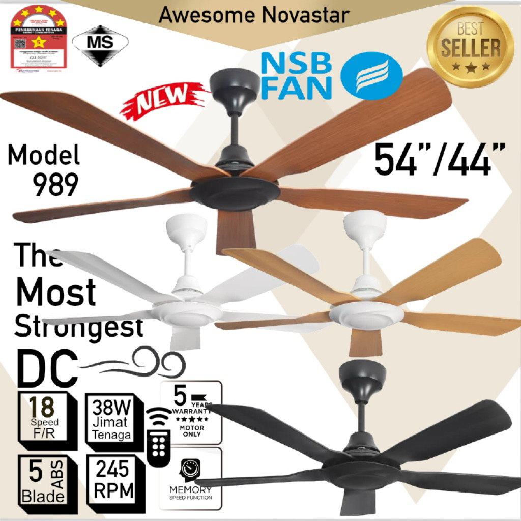 NSB FAN FD989 54" 44" / FD693 54" 44" DC Motor Remote Control Ceiling ...