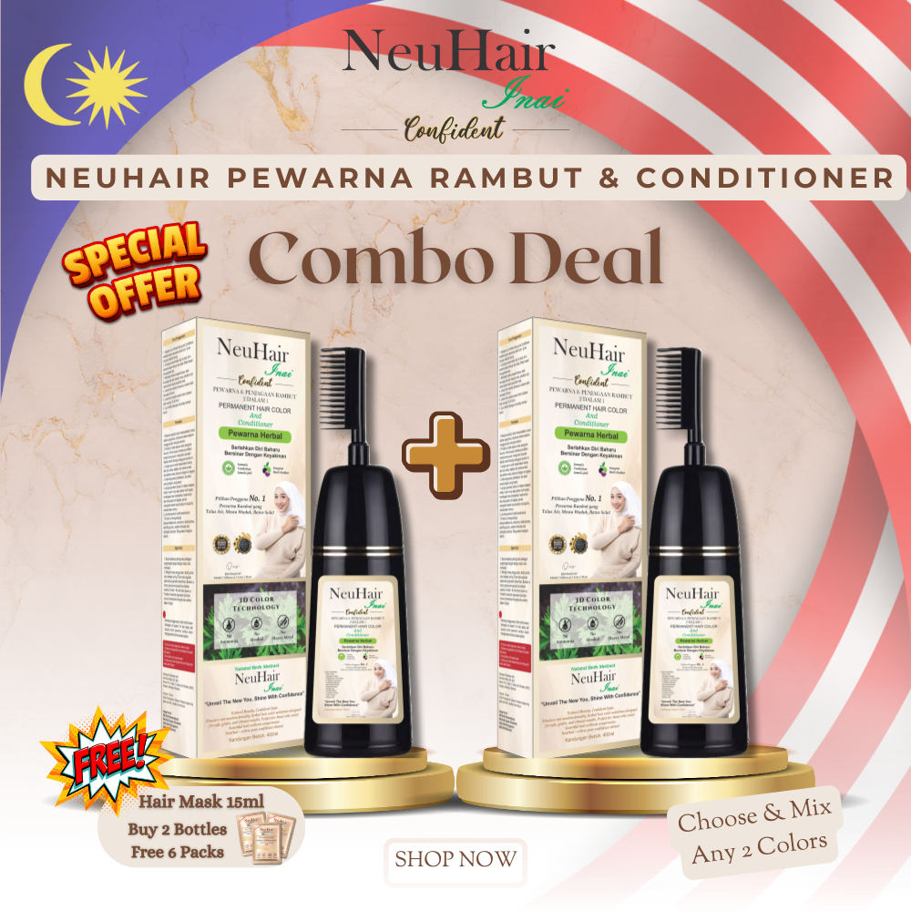 [M'SIA DAY COMBO DEAL] NeuHair Inai Pewarna Rambut Hair Color Dye 400ml ...