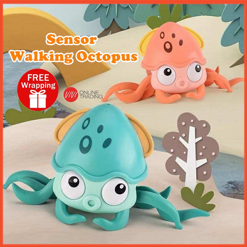 Walking Octopus Crab Sensor Baby Toddler Toy Pet Children Cute Fun ...