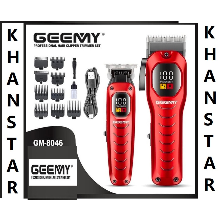 Geemy GM-8046 Original Hair Clipper Rechargeable Hair Trimmer Set 2 in ...