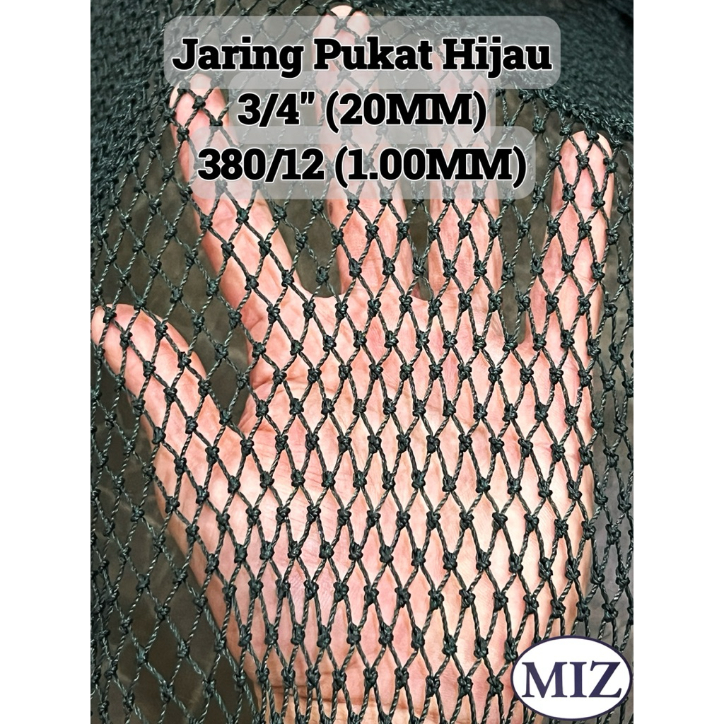 Cut : 3/4"(20MM) 380/12 Fishing Net Pukat Baru PE Poly Net Pukat Laut ...