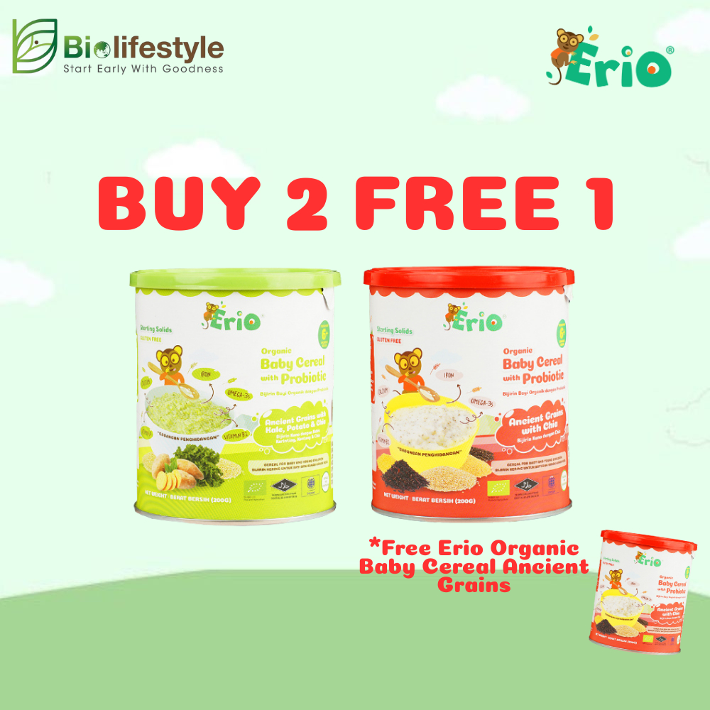 Erio Organic Baby Cereal With Probiotic - Ancient Grains (200g ...