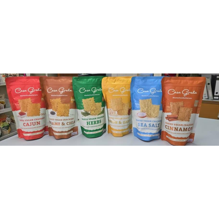 CASA GRATA Gluten Free Vegan Crackers with 6 variants No Preservatives ...