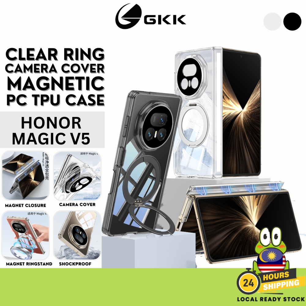 GKK Transparent Clear Hybrid Magnetic Ringstand PC TPU Case Honor Magic ...