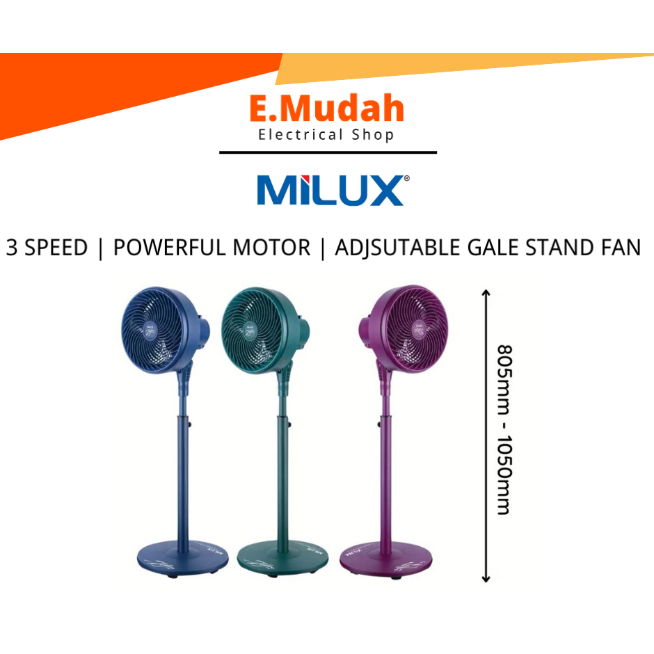 Milux Dawa Homelux Minlite Jet Air Gale Fan/ Stand Fan /Kipas berdiri ...