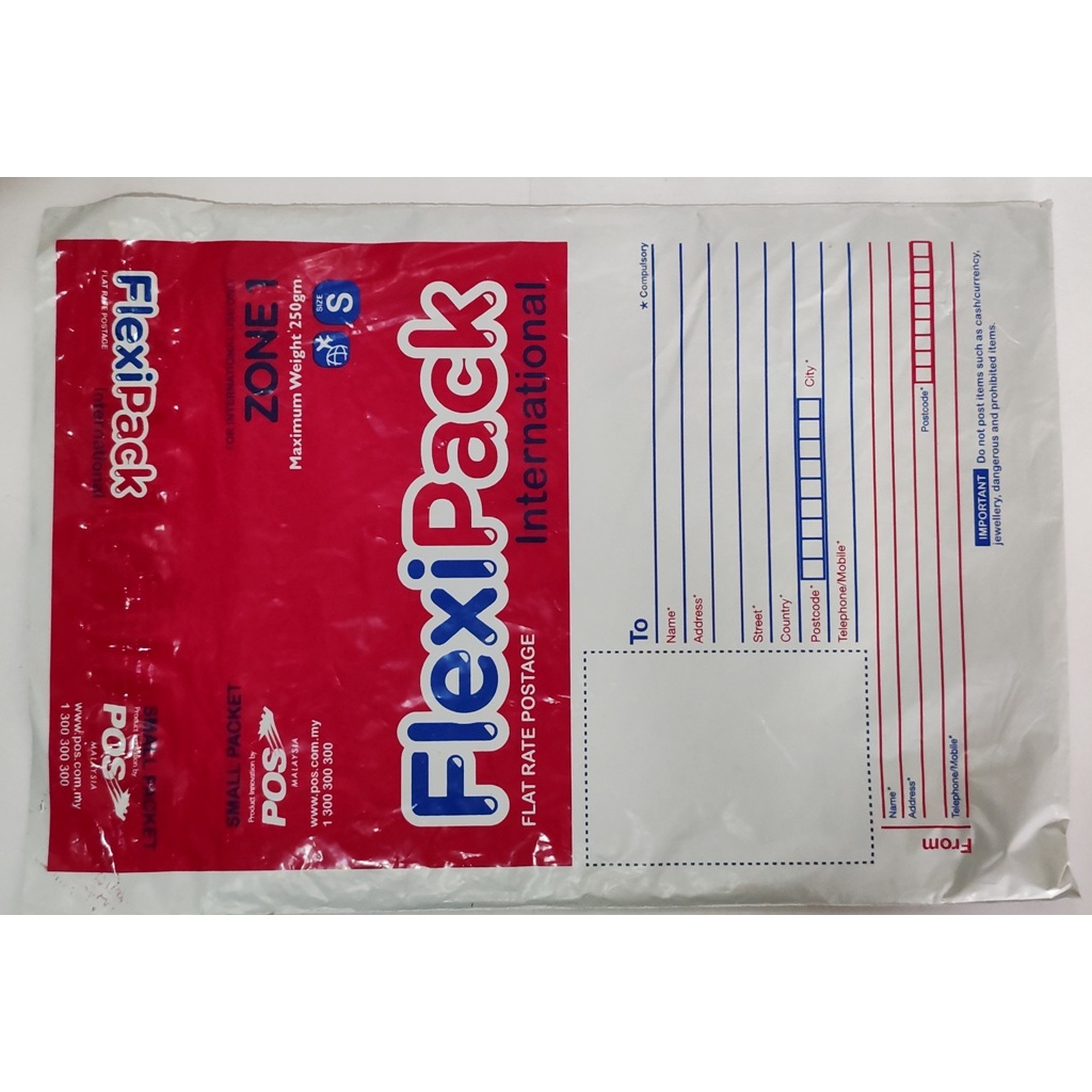 Pos Malaysia Flexipack International Zone 1 Size S 250g | Shopee Malaysia