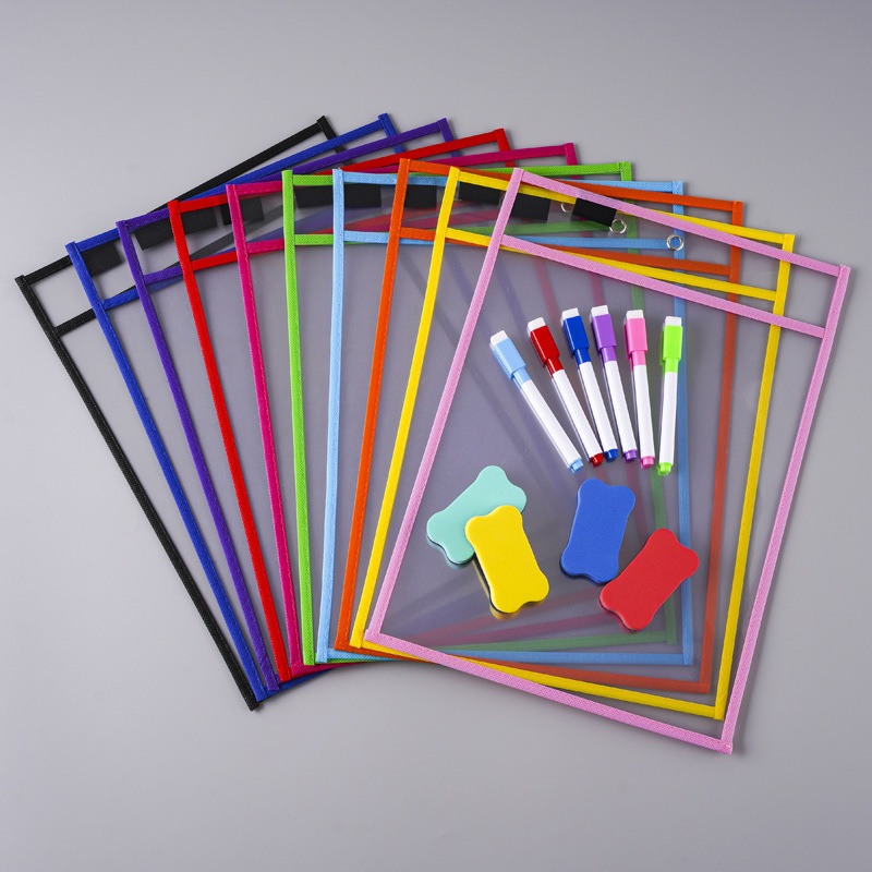 PVC File Dry Erase Pocket A4 Size Reusable Folder Poket Fail PVC Boleh ...