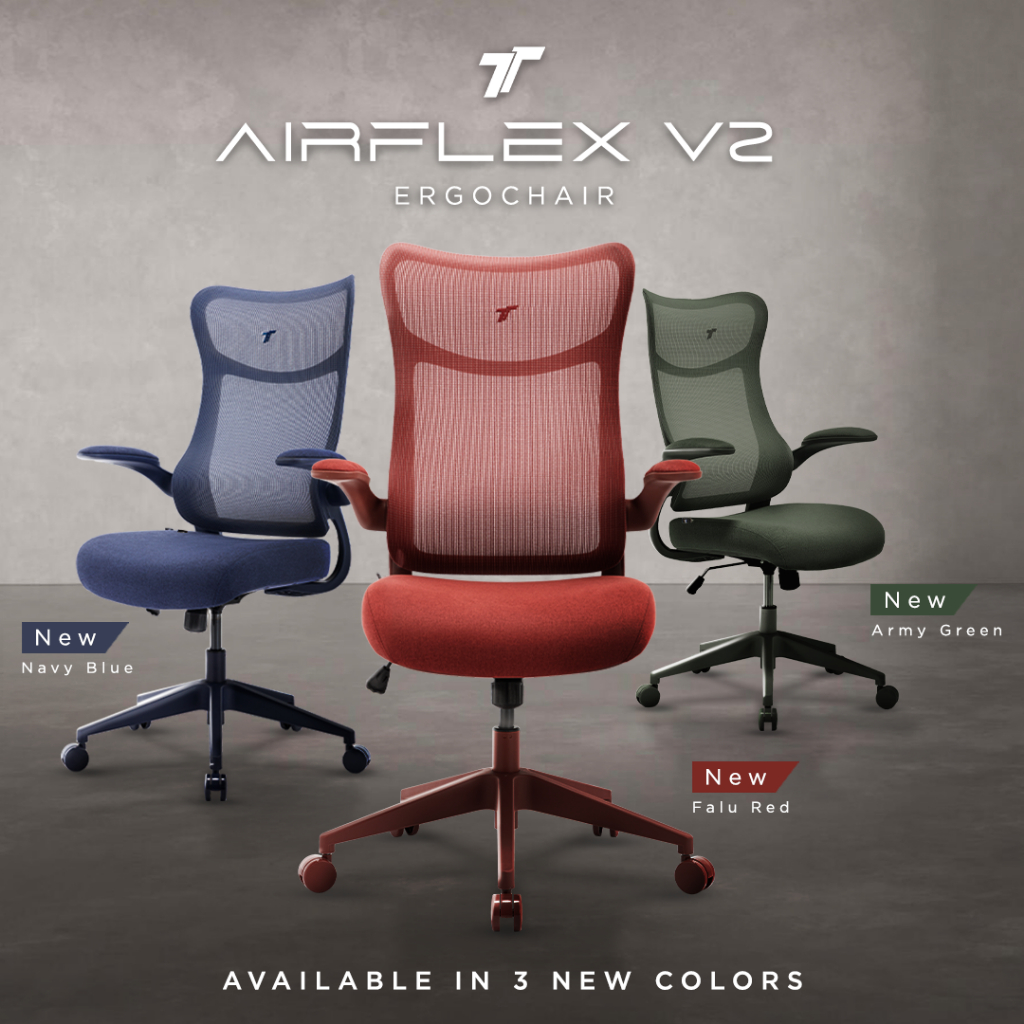 TT AIRFLEX V2 Falu Red Navy Blue Army Green Ergochair Office Chair ...