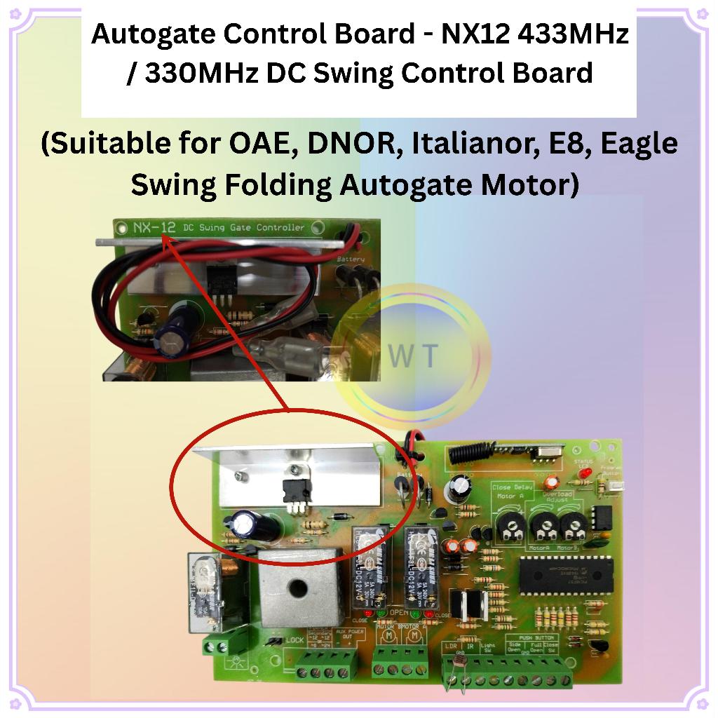 Autogate Control Board- NX12 433/330 MHZ DC Swing Panel(Suitable for ...