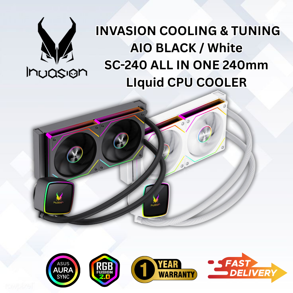 INVASION SC-240 YZ-240 240mm AIO CPU Liquid Cooler [Black / White ...
