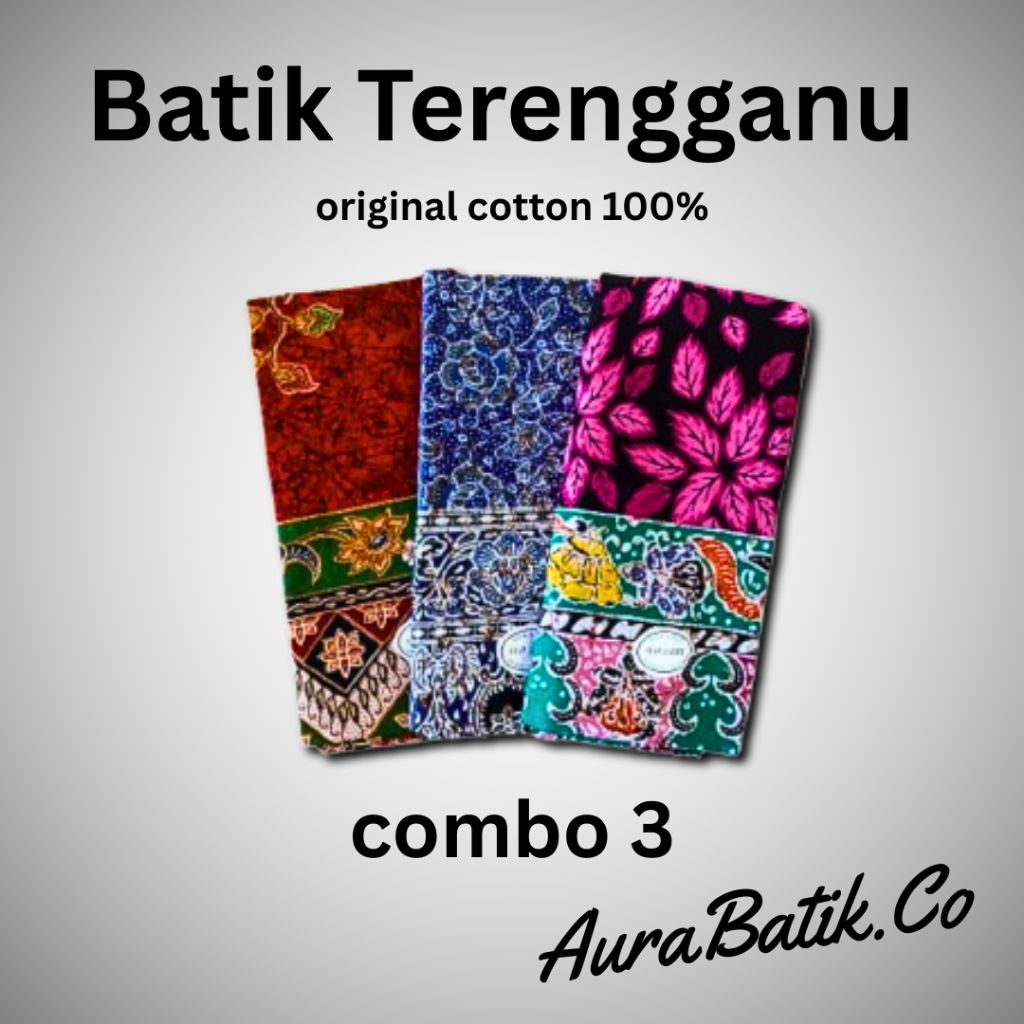 KAIN BATIK TERENGGANU ASLI ORIGINAL COMBO 3 HELAI | Shopee Malaysia