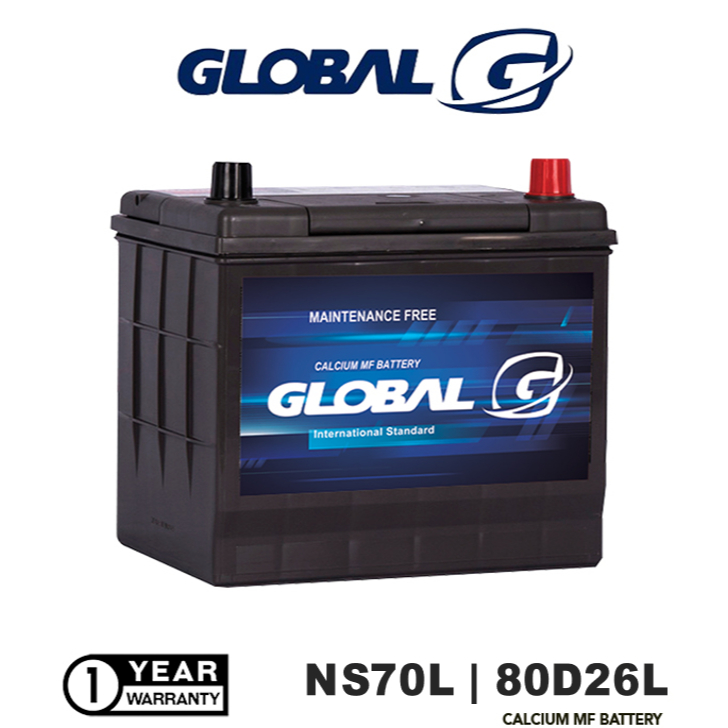 GLOBAL NS70L 80D26L Maintenance Free Battery (Bateri Kereta)For Proton ...