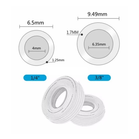 For Cuckoo / Coway Water Dispenser 6mm 1/4" 3/8" White RO Filter PE ...