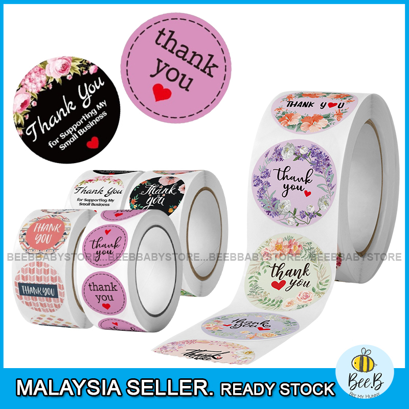 500pcs/roll Pelekat Thank You Seal Label DIY Scrapbook Sticker ...