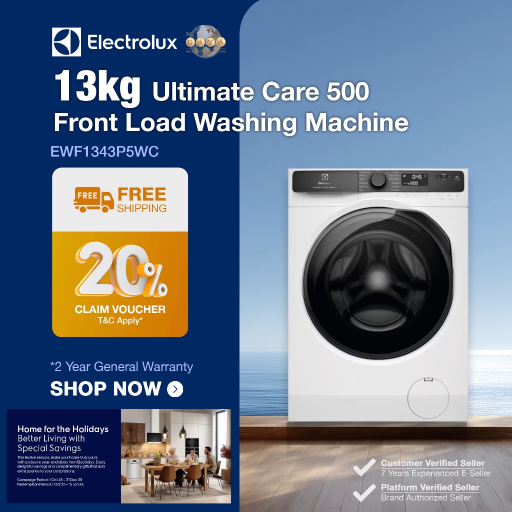 [𝐅𝐫𝐞𝐞 𝐈𝐧𝐬𝐭𝐚𝐥𝐥𝐚𝐭𝐢𝐨𝐧] Electrolux 13kg UltimateCare 500 Front Load Washing ...