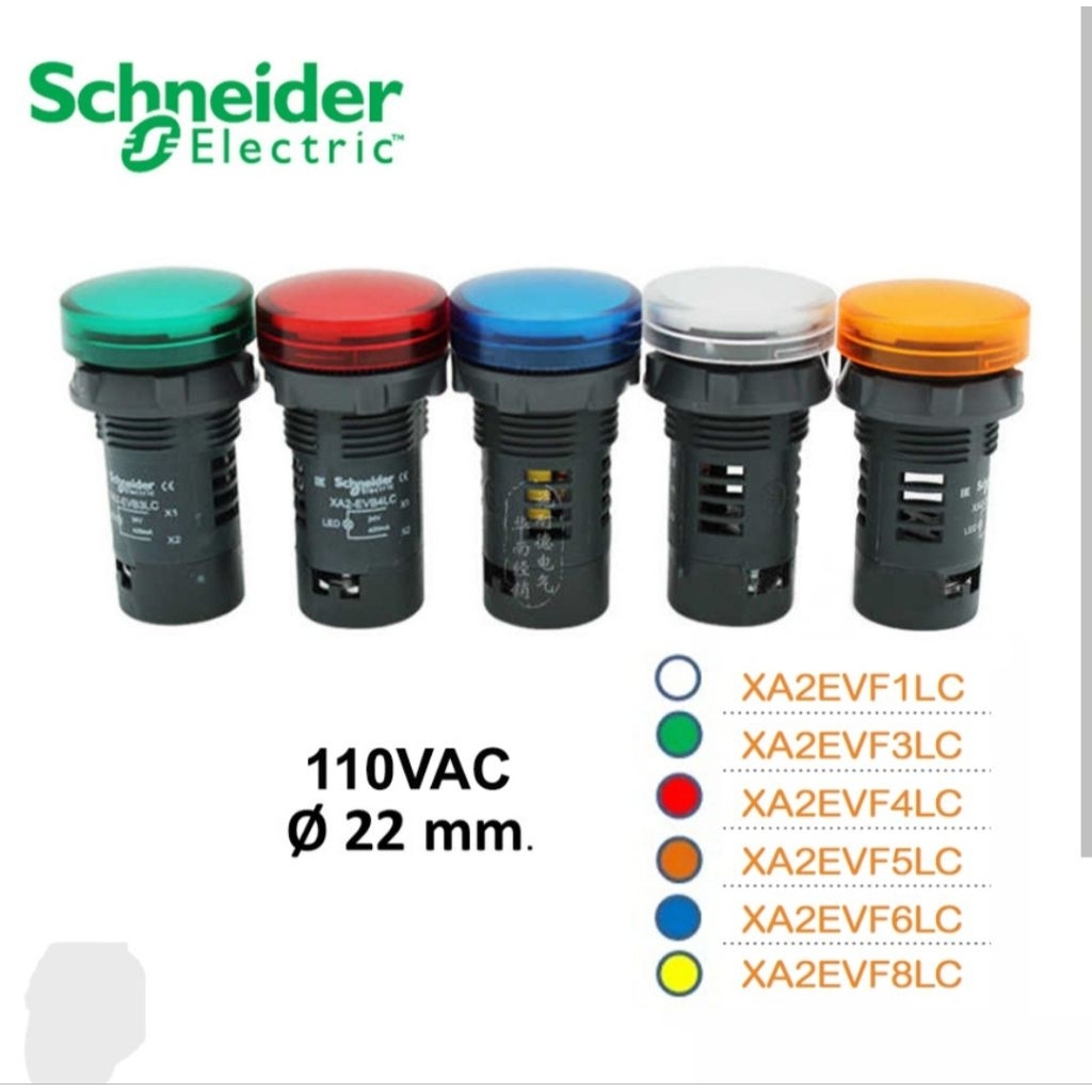 Monolithic LED Round Pilot Light XA2 110V Screw Clamp Terminal ...