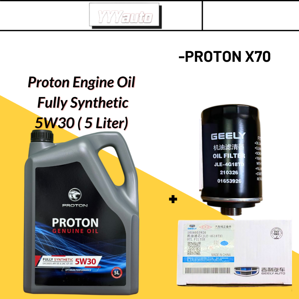 ORIGINAL PROTON 5W30 4L/5L FULLY SYNTHETIC ENGINE OIL MINYAK HITAM ...