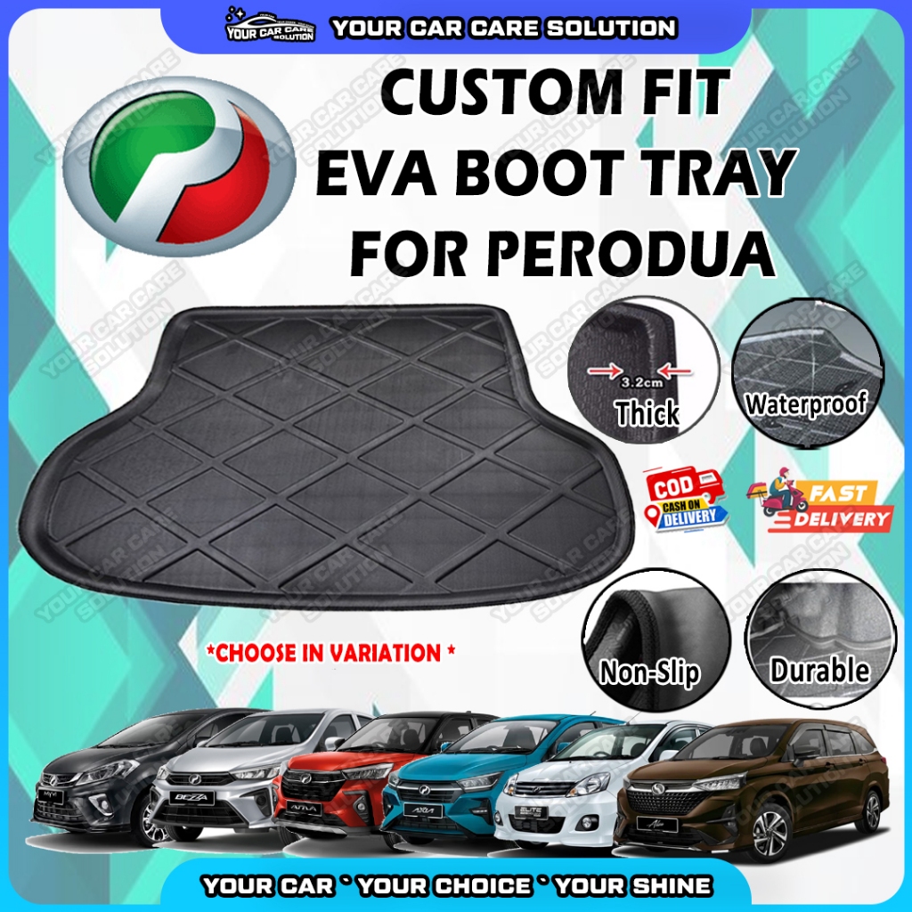 📥 For PERODUA EVA Boot Tray Copolymer Car Luggage Cargo Trunk Tray ...