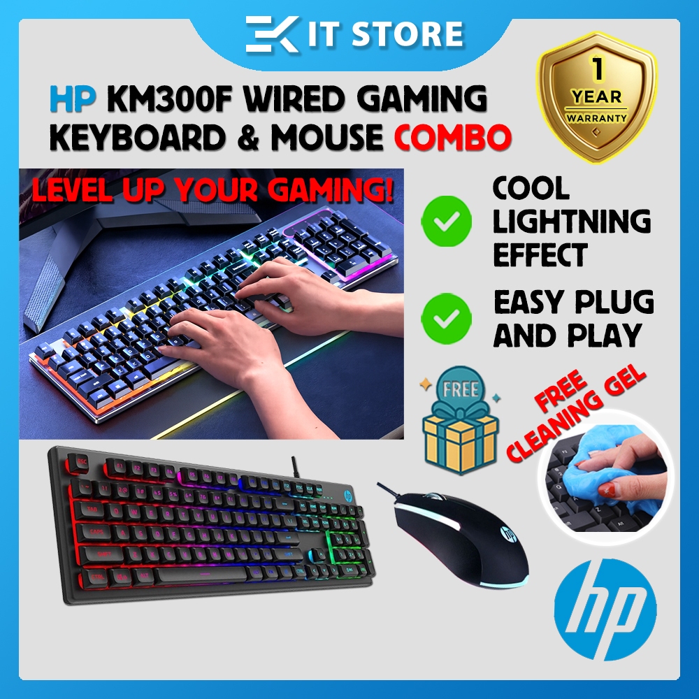 HP KM300F Dual Mode Switching LED Backlight USB Wired Gaming Keyboard ...