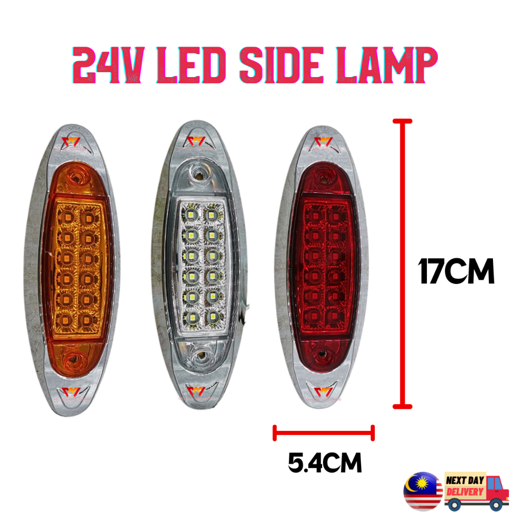 24V LED SIDE LAMP For Lori Trailer Bus Heavy Truck LAMPU TEPI TRELER ...